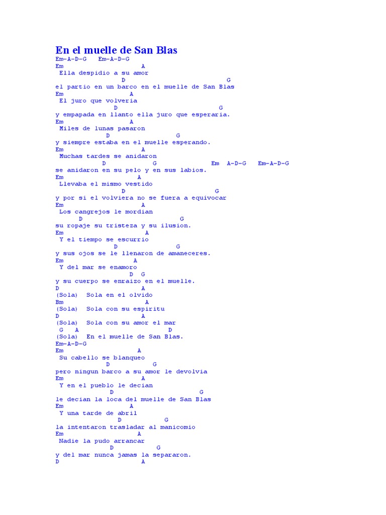 En El Muelle de San Blas - Clavado en Un Bar (Mana) | PDF | Ocio