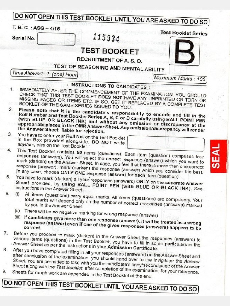 OPSC ASO Reasoning PDF | PDF