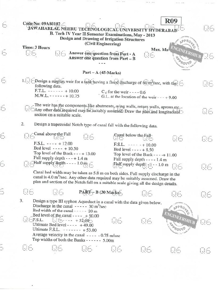 Design and Drawing of Irrigation Structures | PDF