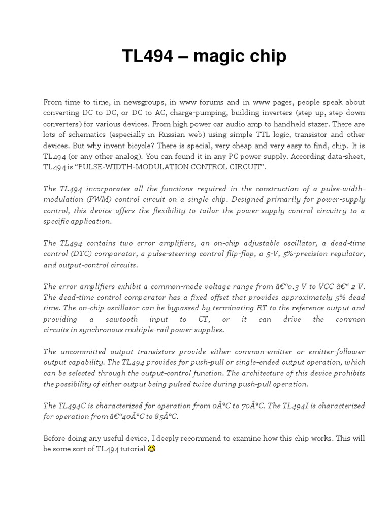 TL494 Tutorial | PDF | Field Effect Transistor | Mosfet