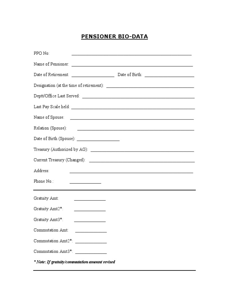 Pensioner Format | PDF