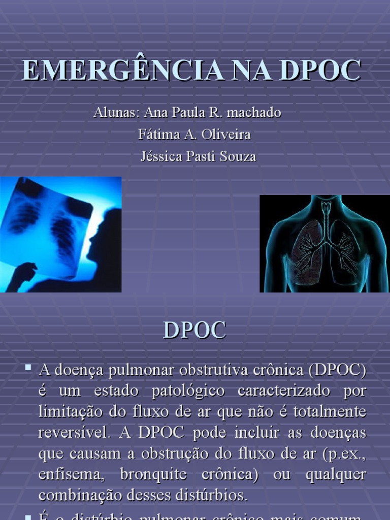 DPOC Slides | Doença de Obstrução Pulmonar Crônica | Medicina clínica