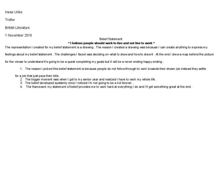 Beliefstatement | PDF