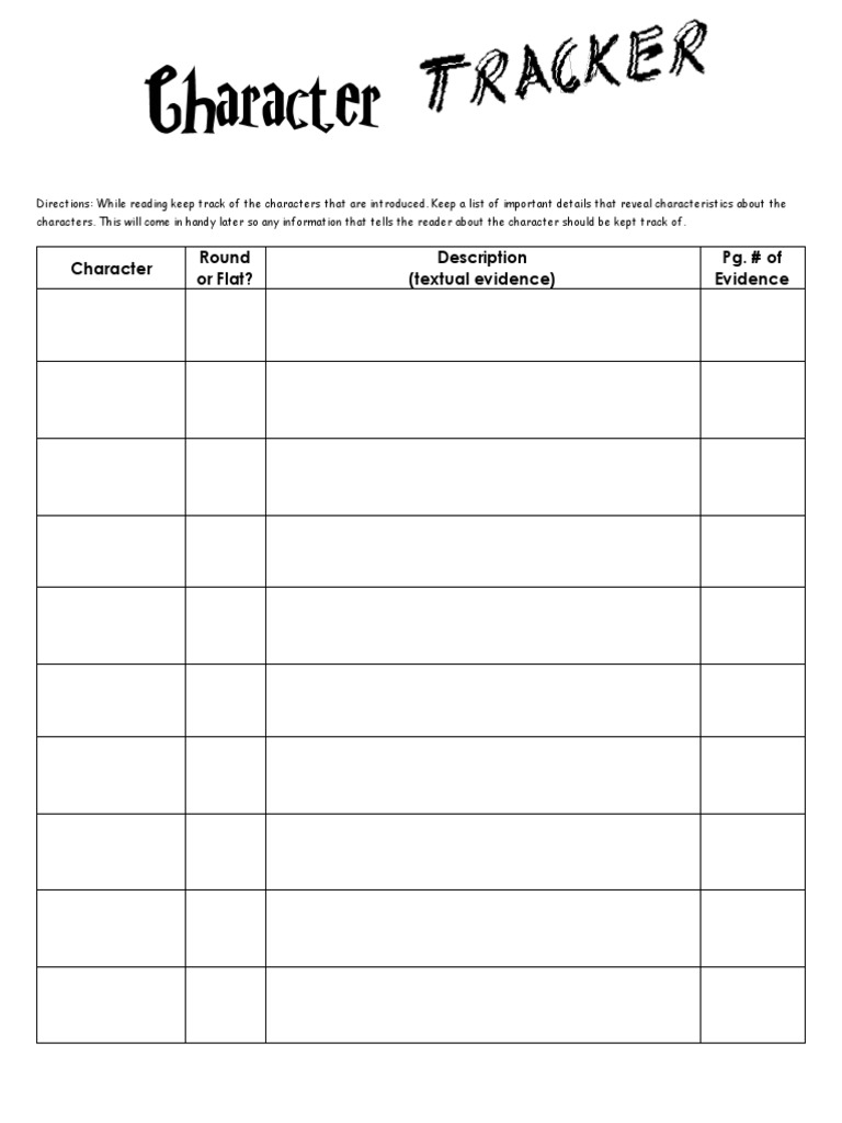 Character Tracker | PDF