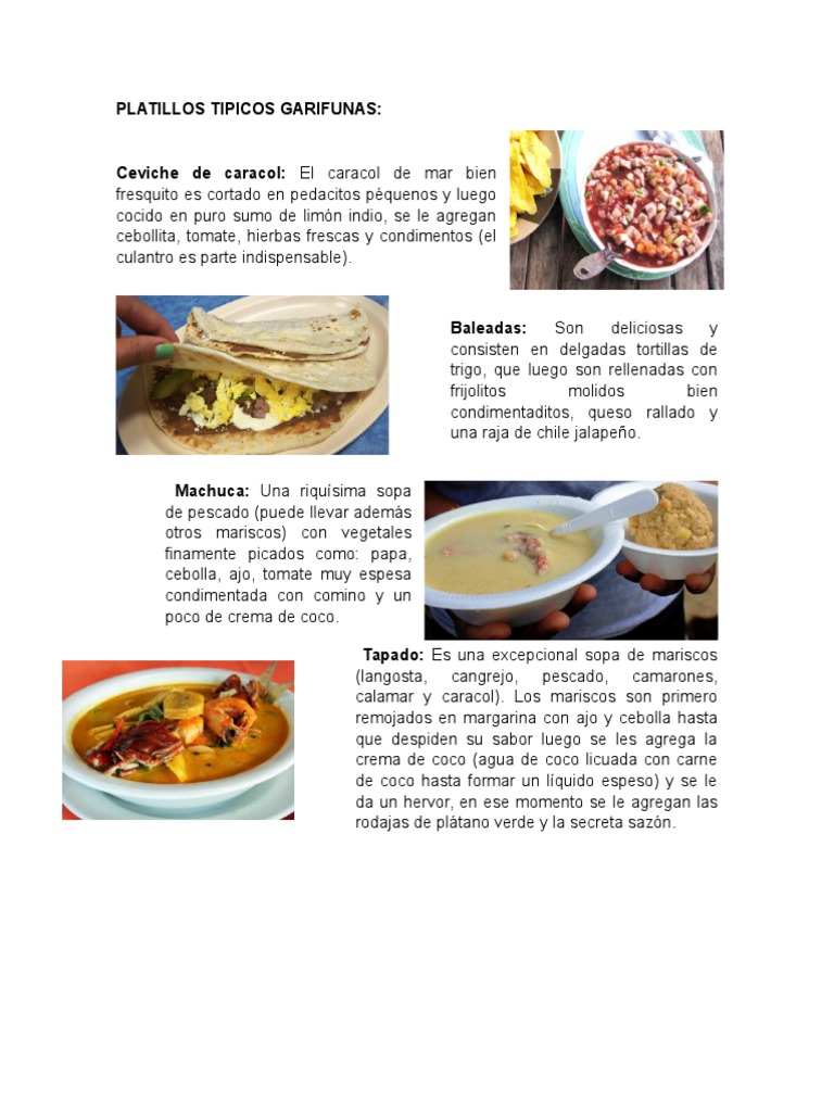 Platillos Tipicos Garifunas | PDF | Mariscos | Sopa