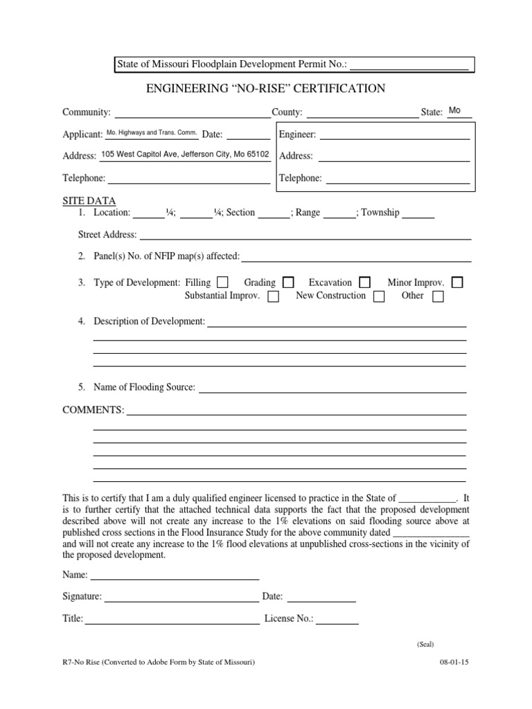 101 No Rise Certificate 2015 | PDF