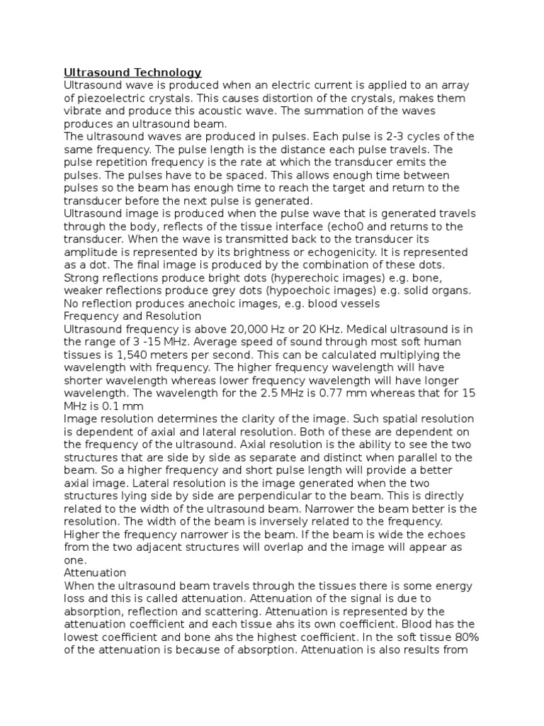 Ultrasound Basics | PDF | Medical Ultrasound | Attenuation