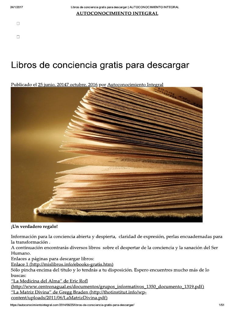 Libros de Conciencia Gratis para Descargar - AUTOCONOCIMIENTO INTEGRAL ...
