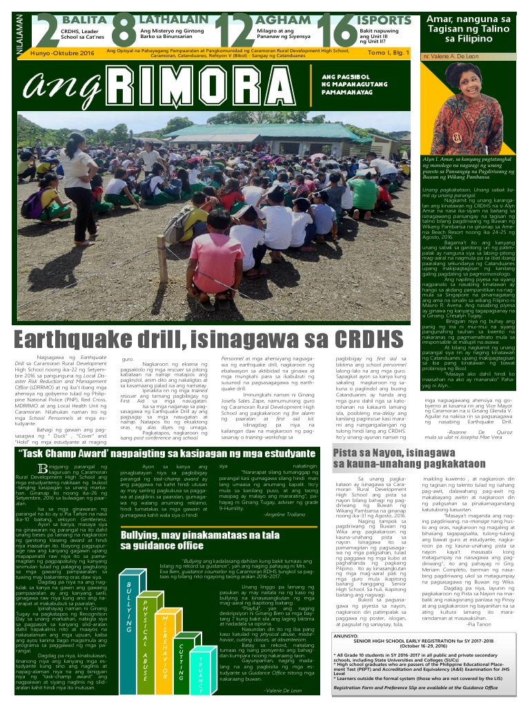 Rimora - Caramoran Rural Development High School | PDF