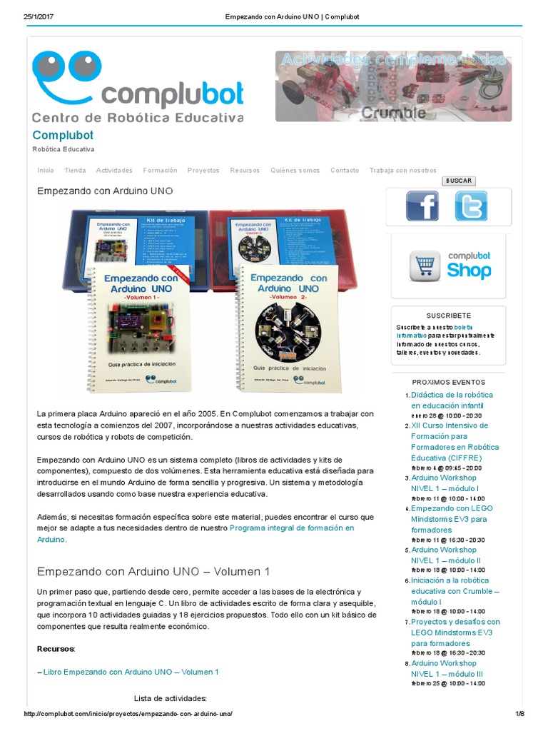 Empezando Con Arduino UNO - Complubot PDF | PDF