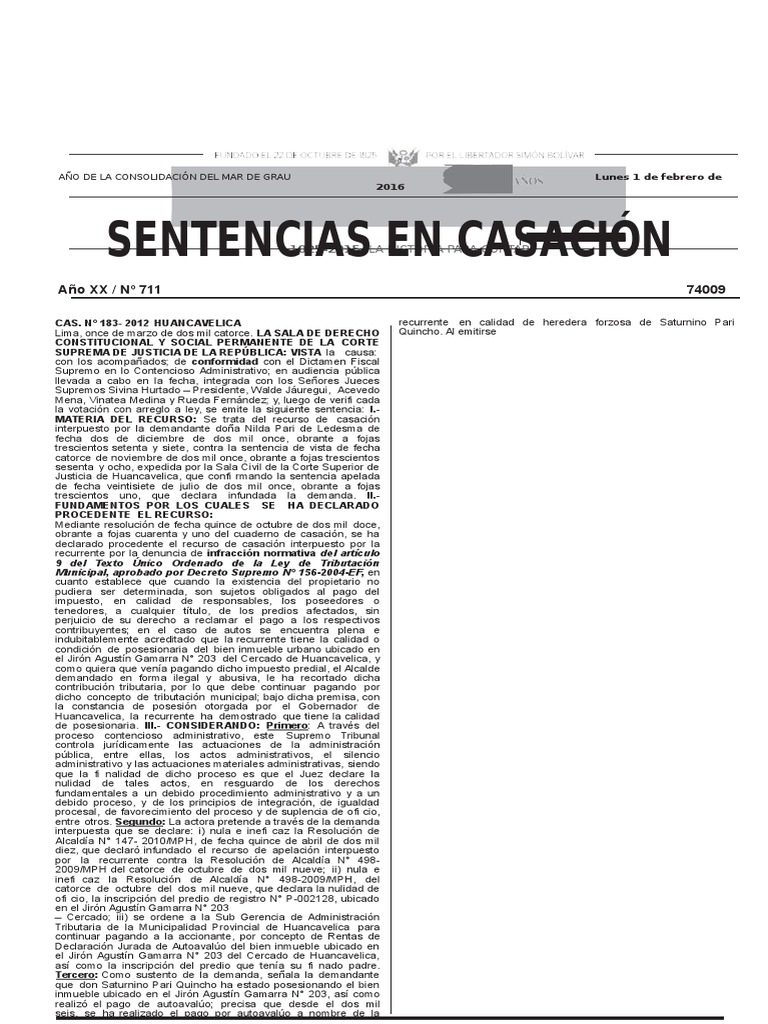 Sentencias de Casacion Peru | PDF | Ley procesal | Derecho Constitucional Sentencias de Casacion Peru | PDF | Ley procesal | Derecho Constitucional