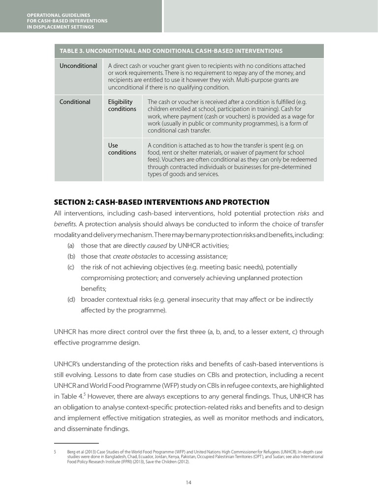 Section 2: Cash-Based Interventions and Protection | PDF | Refugee ...