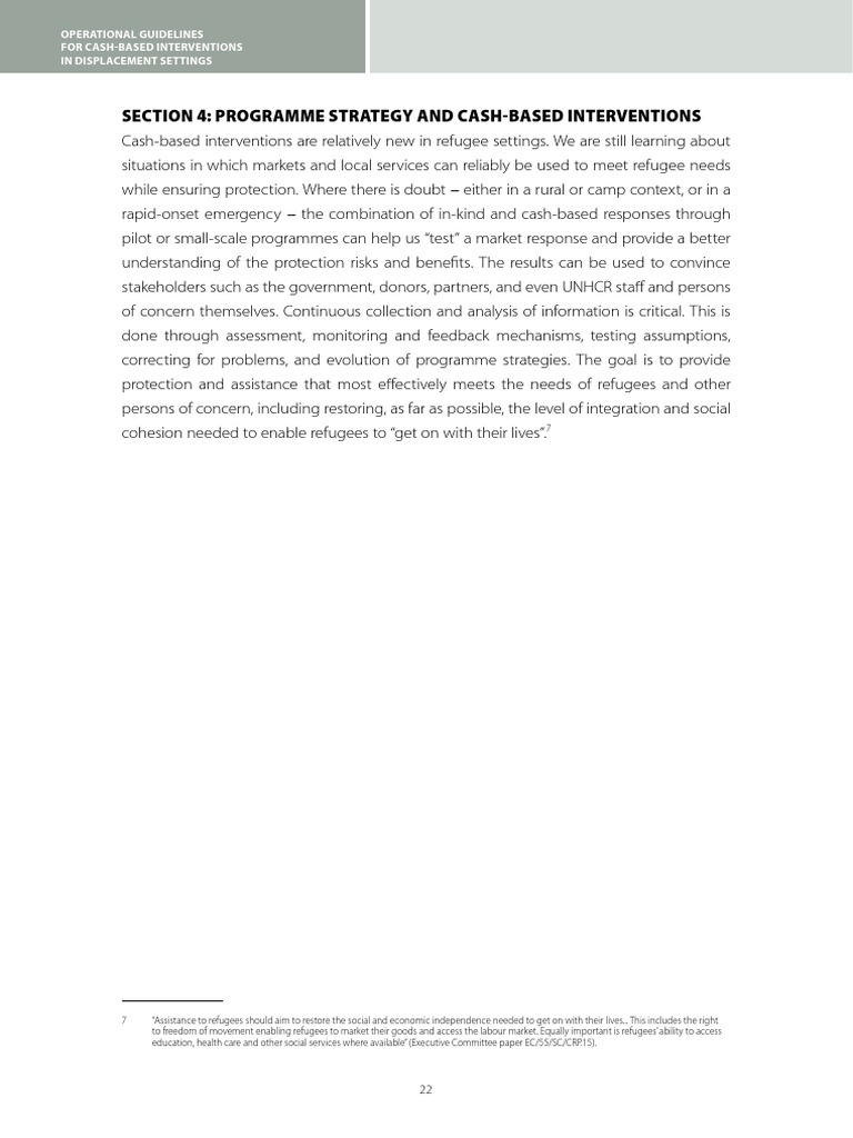 Section 4: Programme Strategy and Cash-Based Interventions | PDF