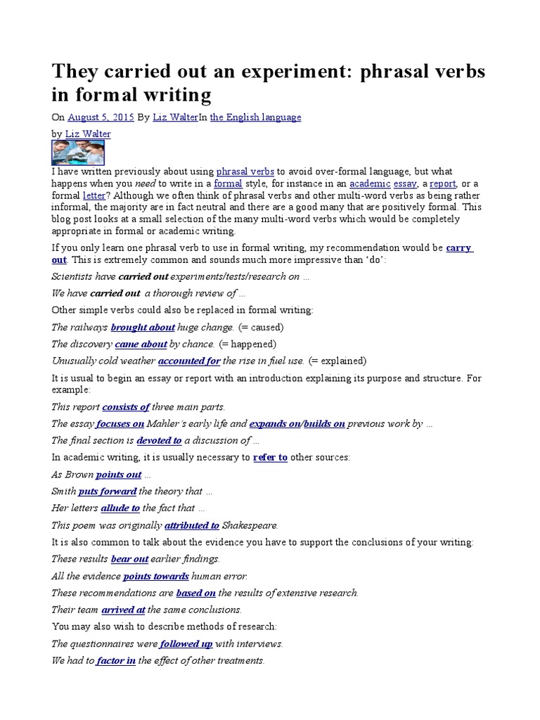 Phrasal Verbs Formal Writing | PDF