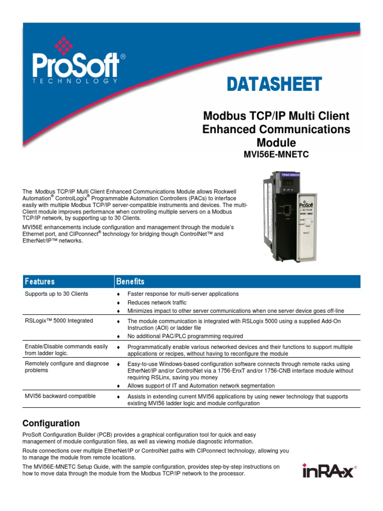 Datasheet: Modbus TCP/IP Multi Client Enhanced Communications | PDF ...