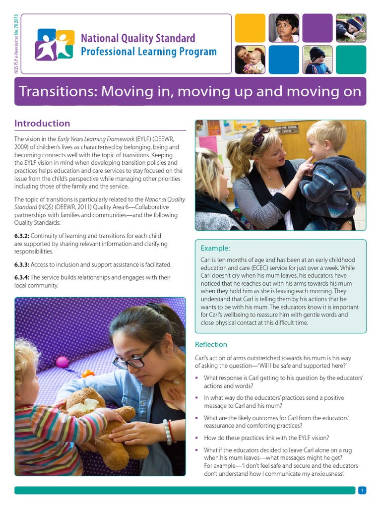 Transitions: Moving In, Moving Up and Moving On: Example | PDF