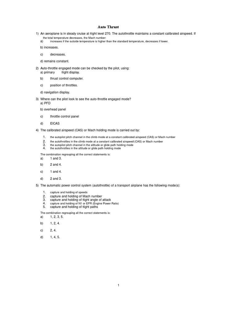 Auto Thrust | PDF | Airspeed | Aerodynamics