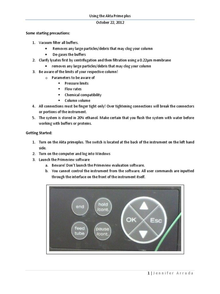 Using The Akta Prime | PDF | High Performance Liquid Chromatography ...