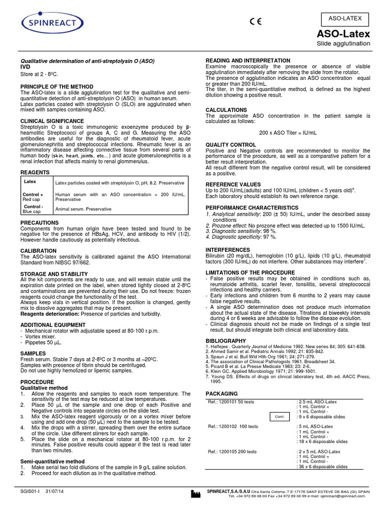 Aso Latex | PDF | Medical Diagnosis | Immunology