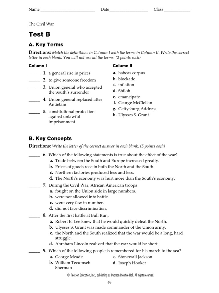 Chapter 15 Test B | Download Free PDF | American Civil War | Abraham ...