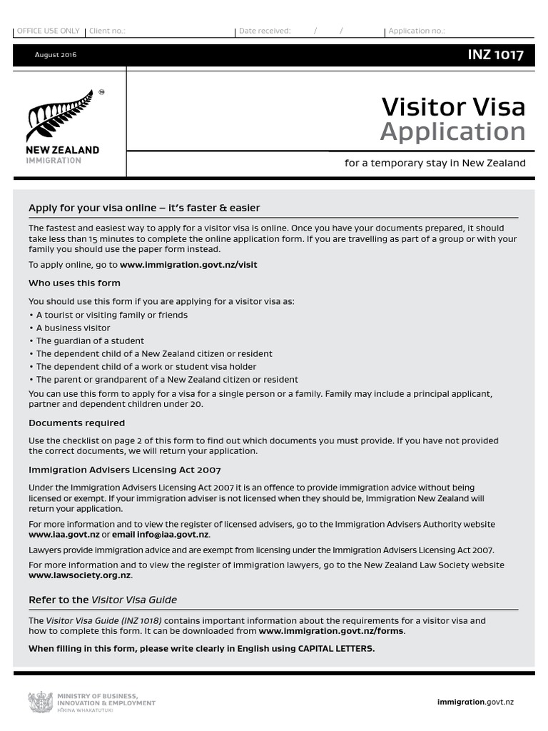 Child Visitor Visa Application Form | PDF | Travel Visa | Payments