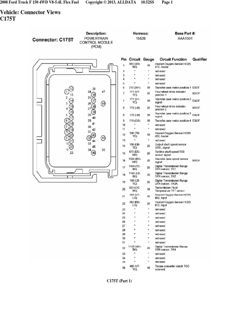 Vehicle: Connector Views C175T | PDF