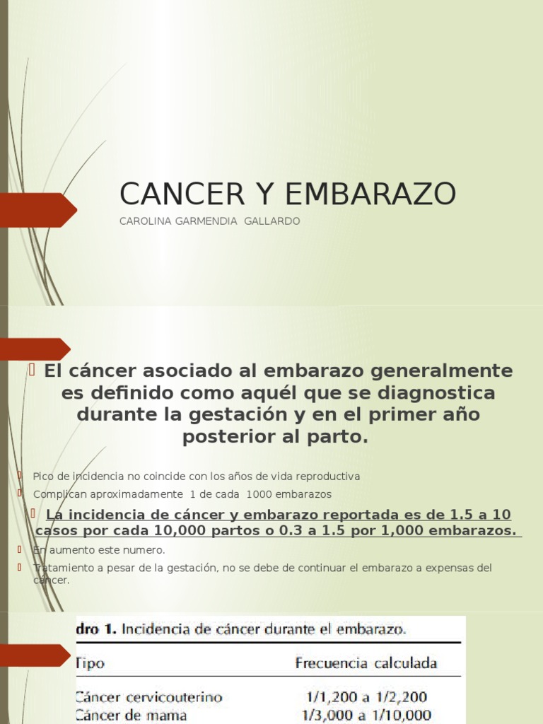 Cáncer y Embarazo: Incidencia y Tratamiento | PDF | El embarazo | Cáncer