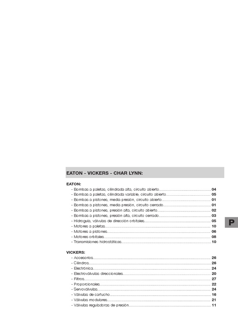 P - Eaton Vickers Char Lynn | PDF | Ingeniería mecánica | Science