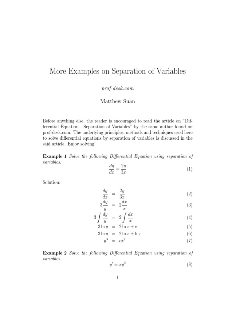 Differential Equation | PDF | Equations | Mathematical Analysis