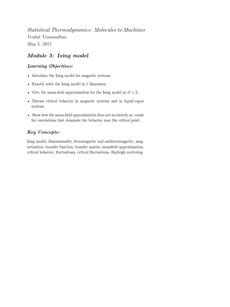Mod5 - Ising Model | PDF | Ferromagnetism | Phase Transition