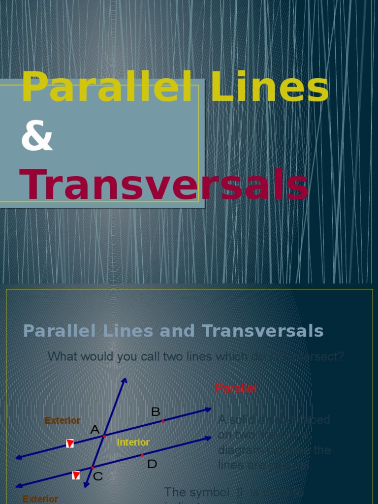 Parallel Lines: Transversals | PDF | Elementary Geometry | Geometry