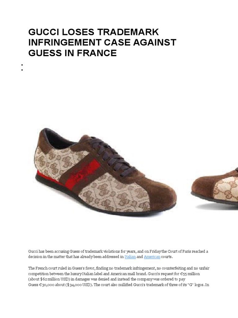 Gucci Loses Trademark Infringement Case Against Guess in France | PDF ...