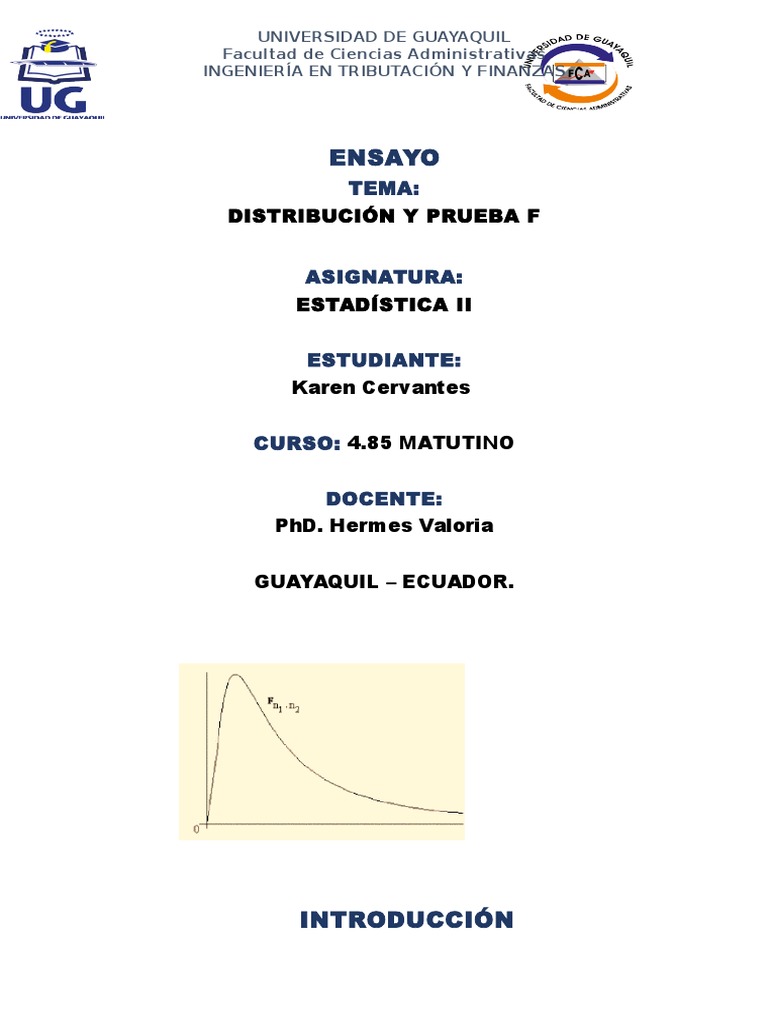 Distribución F y Prueba F en Estadística | PDF | Distribución de ...