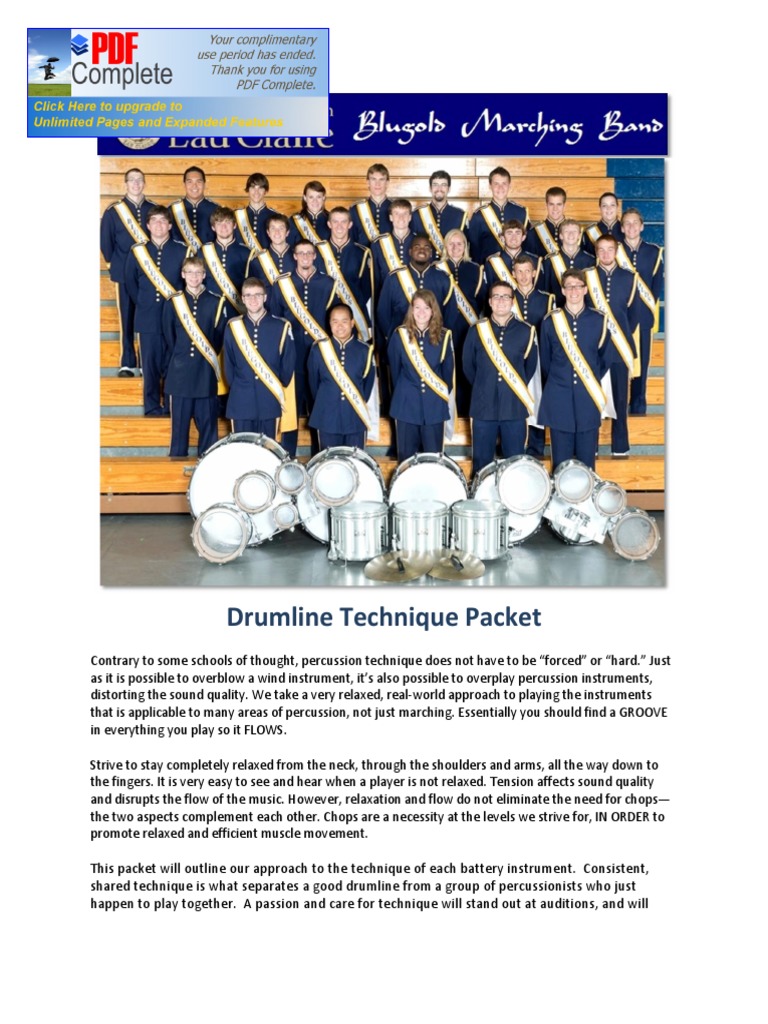 Drumline Packet | Download Free PDF | Thumb | Anatomical Terms Of Motion