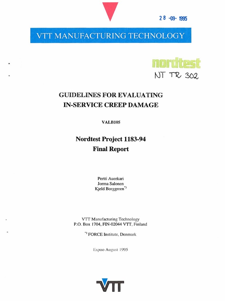 Guidelines For Evaluating In-Service Creep Damage | PDF | Fracture ...