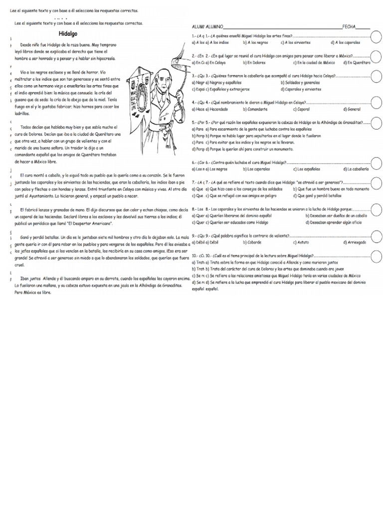 Prueba de Comprension Lectora 1 | PDF