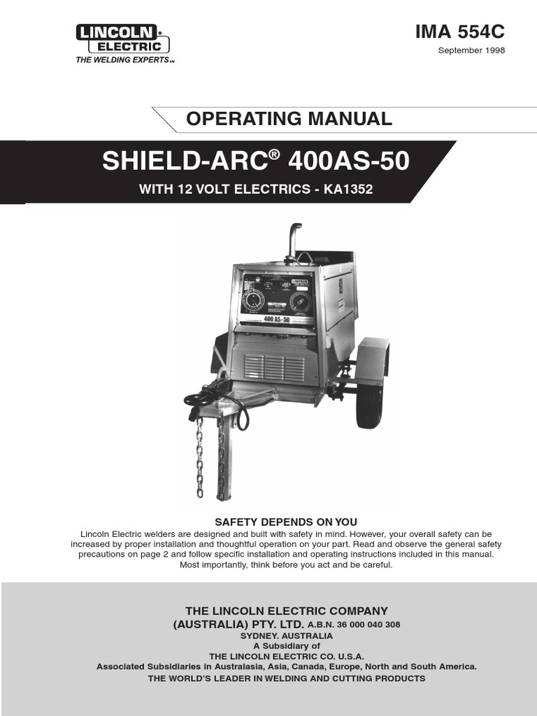 Shield-Arc 400AS-50: IMA 554C | PDF | Welding | Construction
