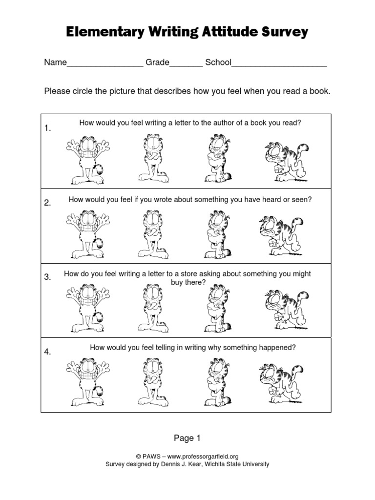 Garfield Survey 123 | PDF