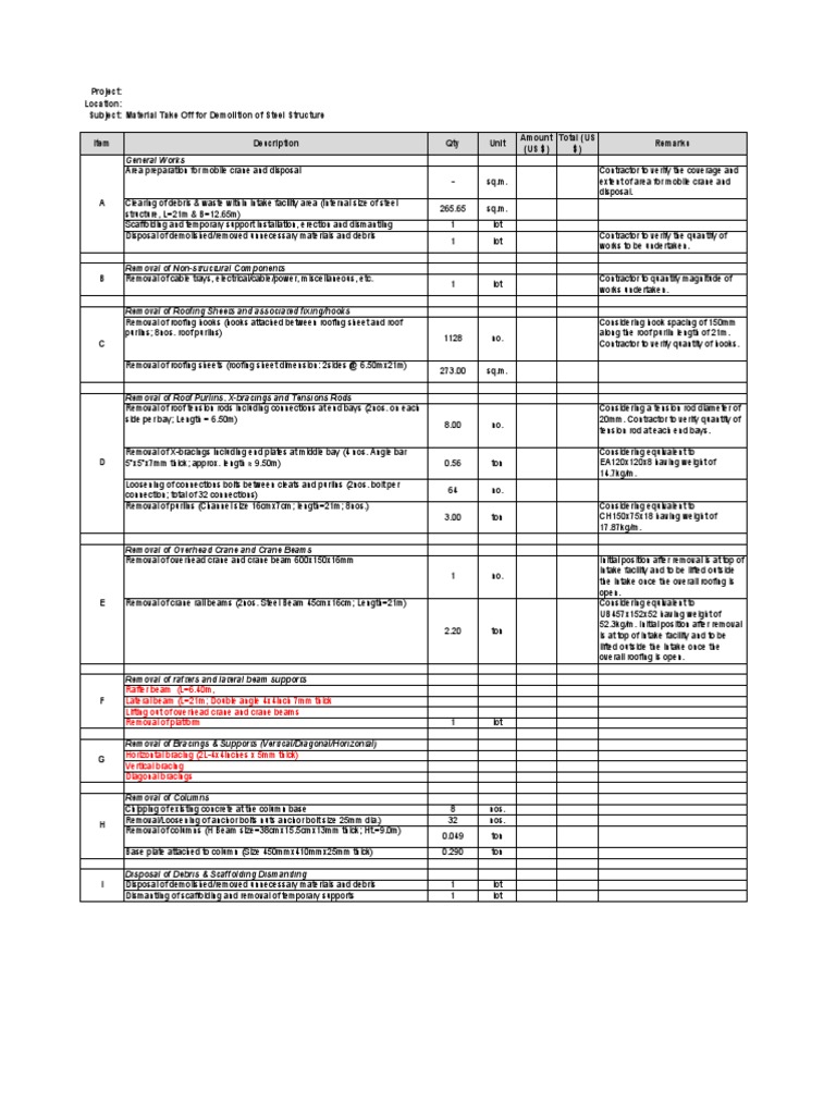 MTO.pdf | Crane (Machine) | Scaffolding