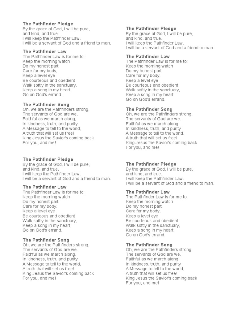The Pathfinder Pledge Law Song | Monotheism | Jesus