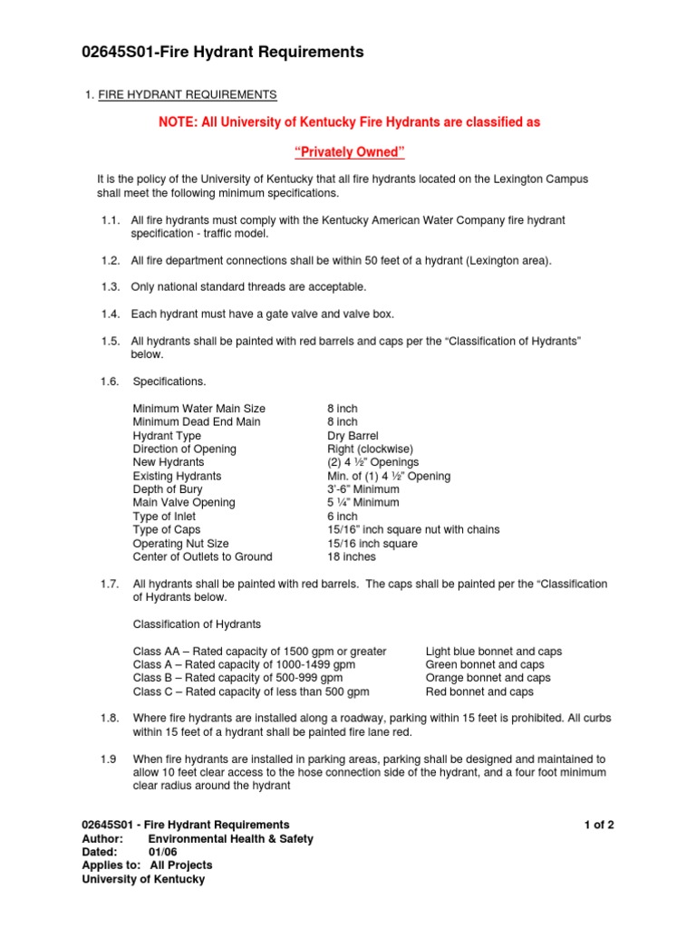02645s01 Fire Hydrant Requirements | PDF | Manufactured Goods ...