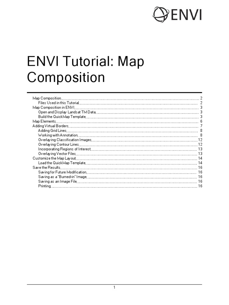 ENVI Tutorial: Map Composition | PDF | Map | Graphic Design