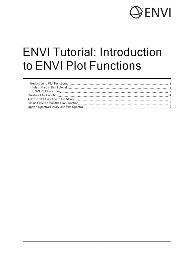 Envi Tutorial Introduction To Envi Plot Functions Pdf Array Data Structure Text File