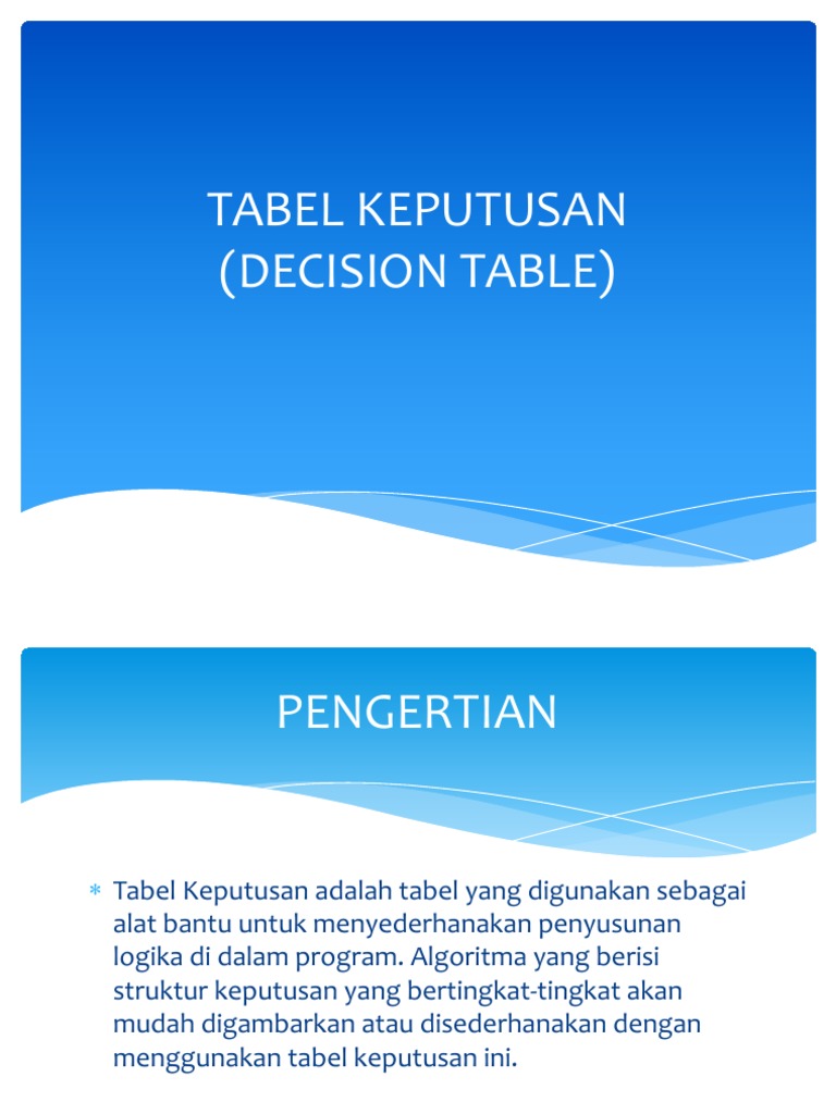 DECISION TABLE | PDF