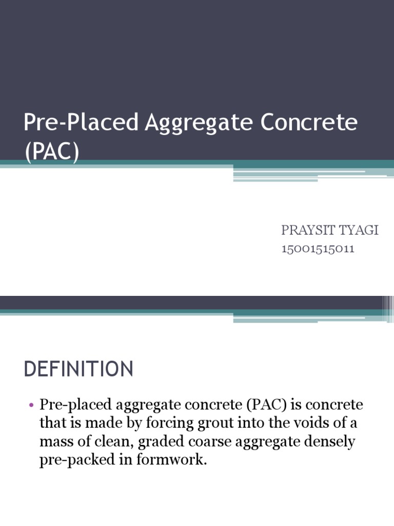 Pre-Placed Aggregate Concrete (PAC) | PDF | Concrete | Building Engineering
