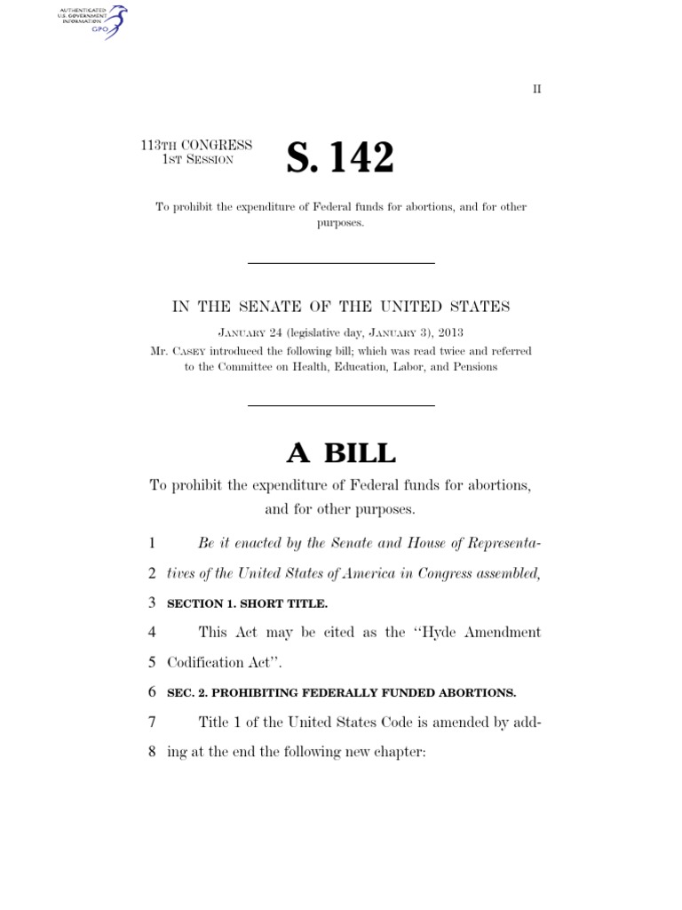 The Hyde Amendment | PDF