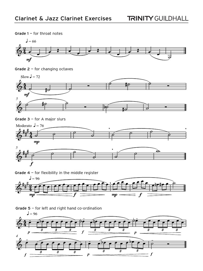 Clarinet Exercises For Web-1 PDF | PDF