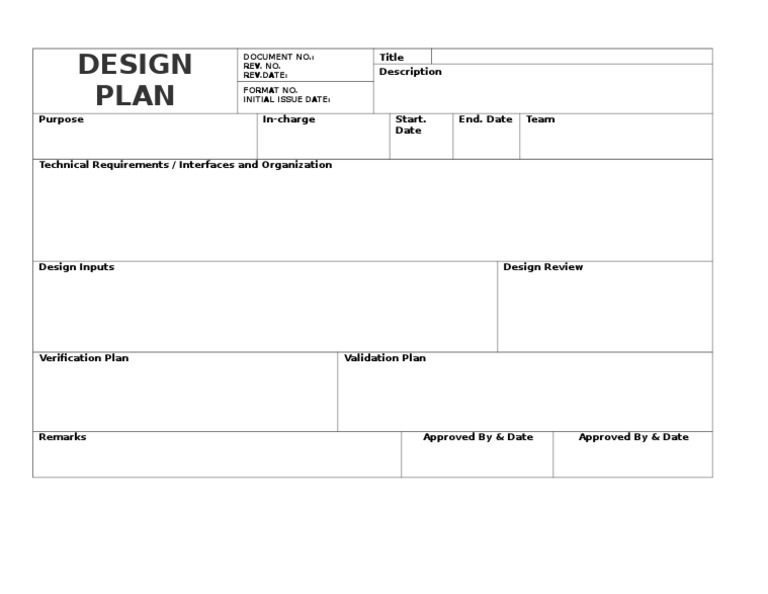 Design Plan Format | PDF