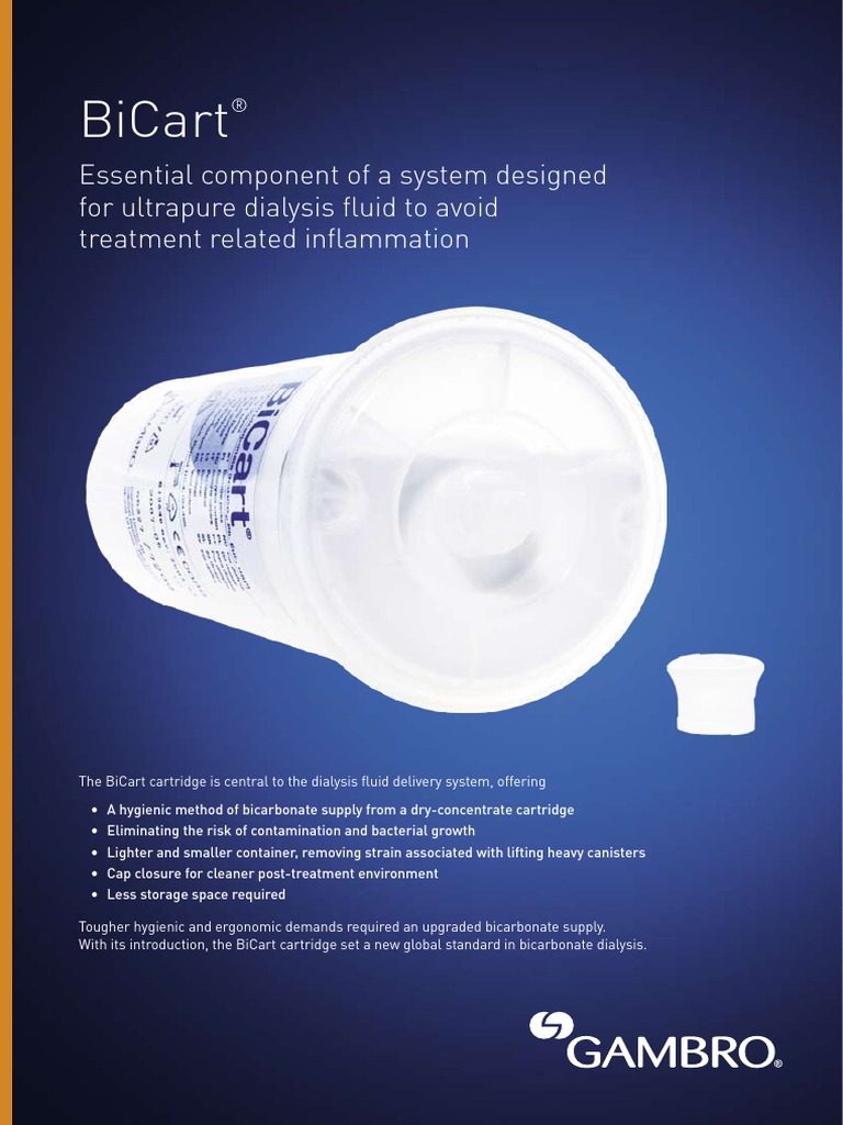 Bicart: Essential Component of A System Designed For Ultrapure Dialysis ...