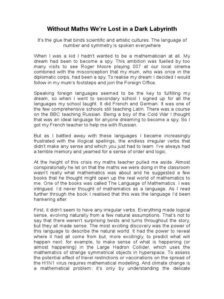 Marcus Du Sautoy On Maths | PDF | Teaching Mathematics | French Language